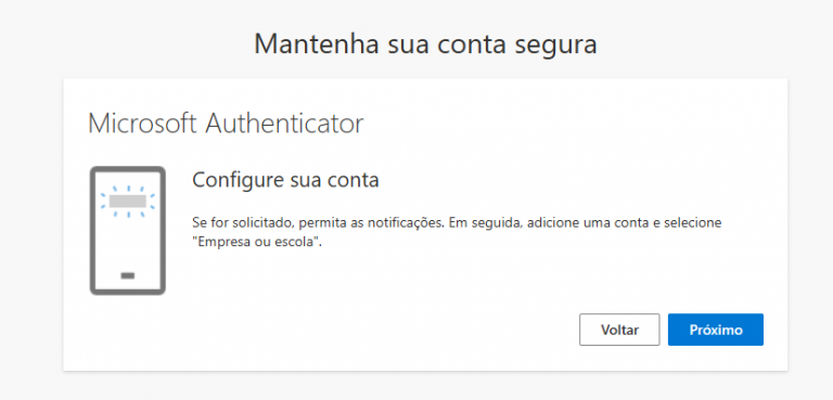 Configuração do Microsoft Authenticator no e-mail - WAN Tecnologia